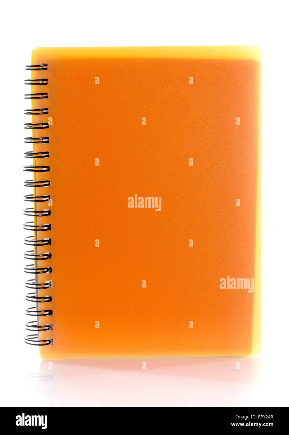 orange spiral book isolated on a white background Stock Photo - Alamy