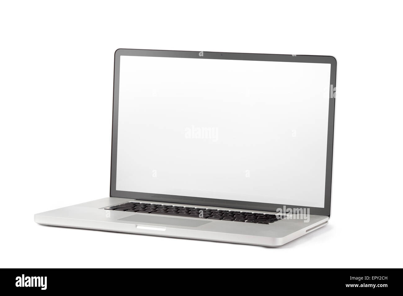 open blank laptop isolated on a white background Stock Photo - Alamy
