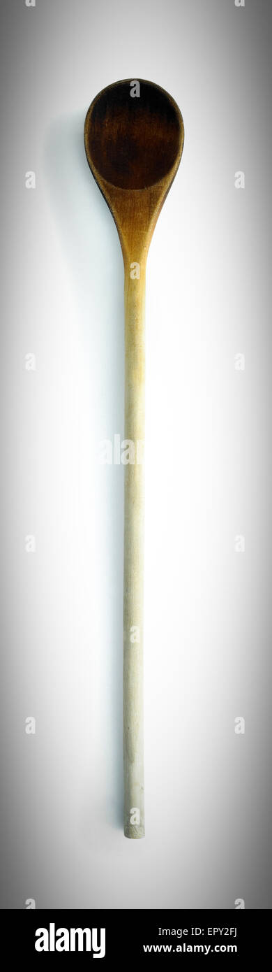 top view wooden spoon isolated on a white background Stock Photo - Alamy
