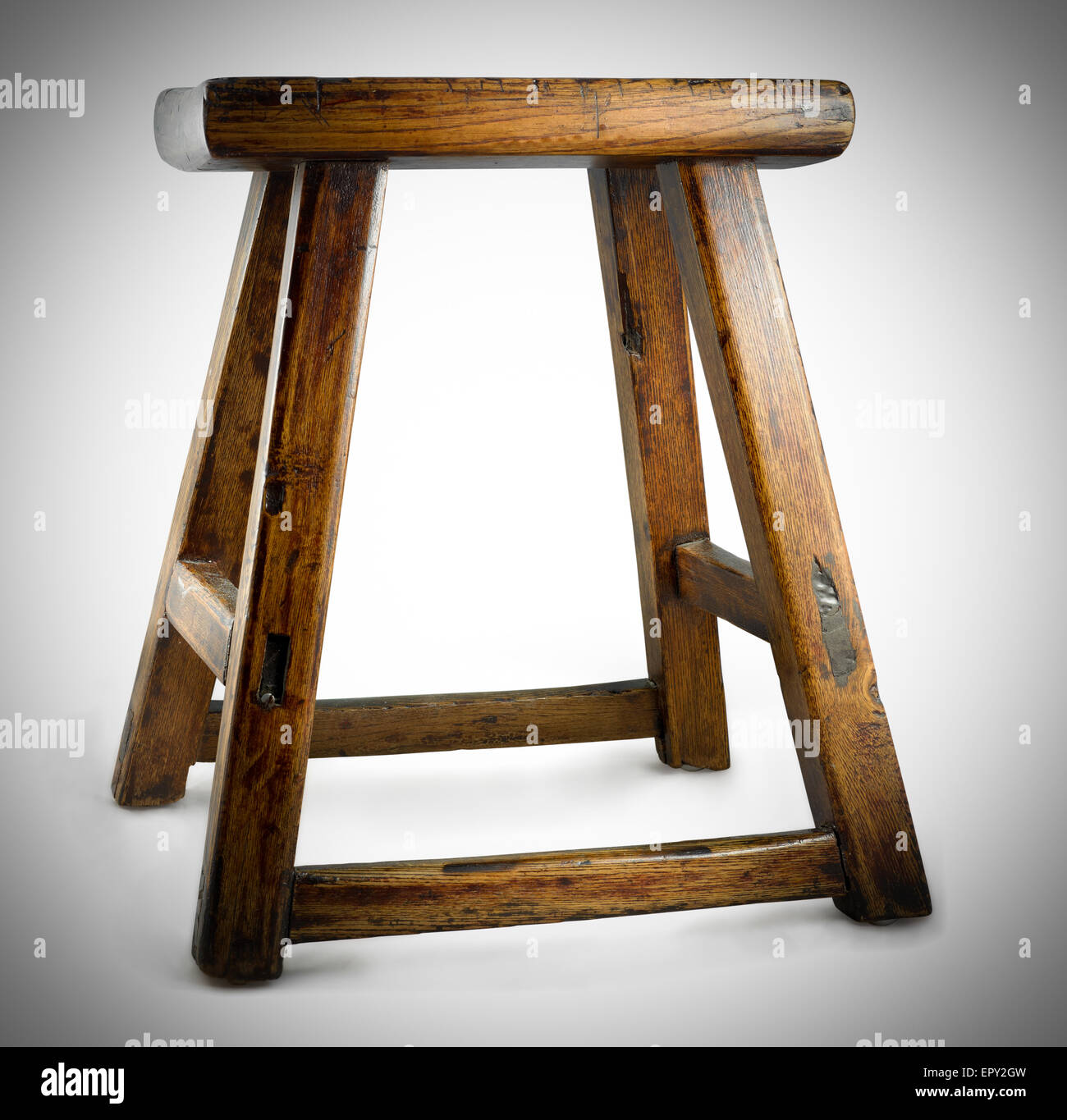 antique asian stool isolated on a white background Stock Photo - Alamy