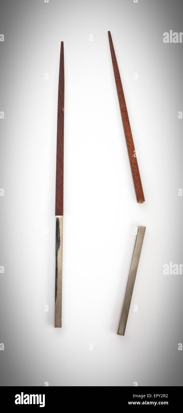 top view of broken chopsticks isolated on a white background Stock ...