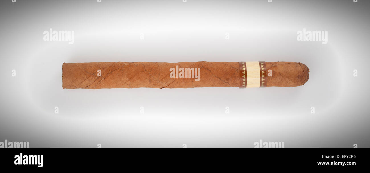 cigar with blank label isolated on a white background Stock Photo - Alamy