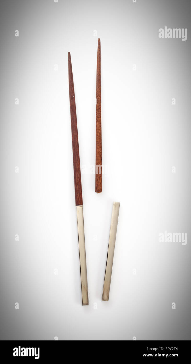 top view of broken chopsticks isolated on a white background Stock ...
