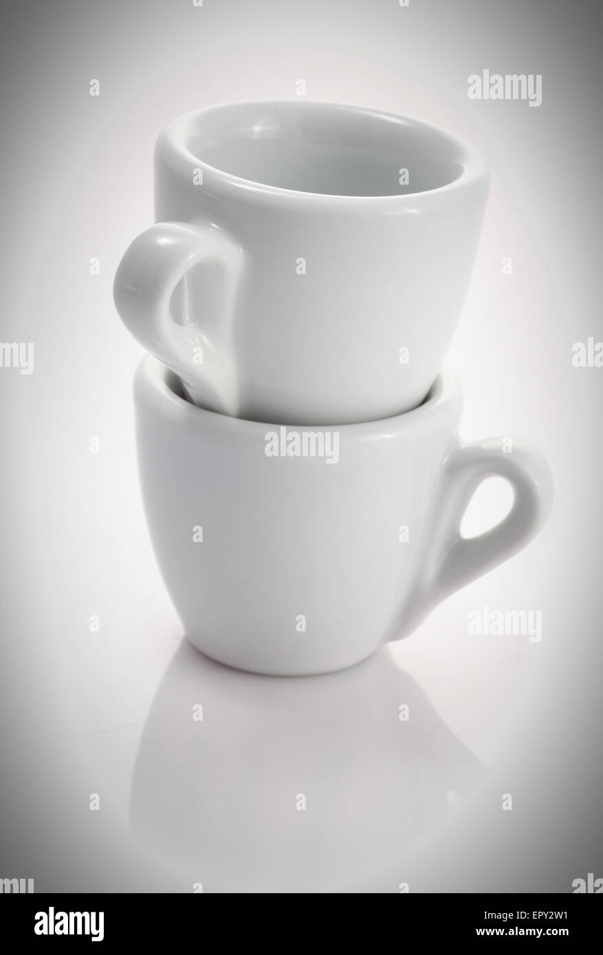 stack of two espresso cups isolated on a white background Stock Photo ...