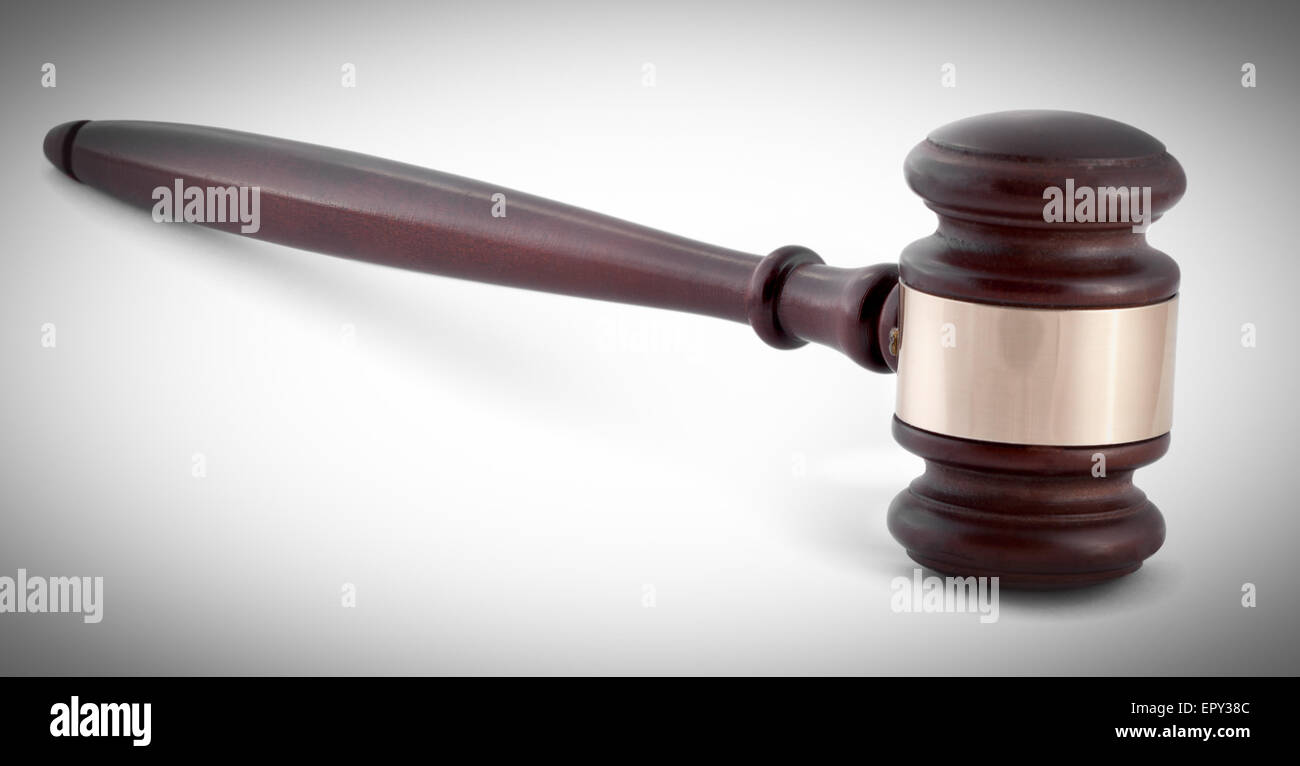 judge hammer isolated on a white background Stock Photo - Alamy
