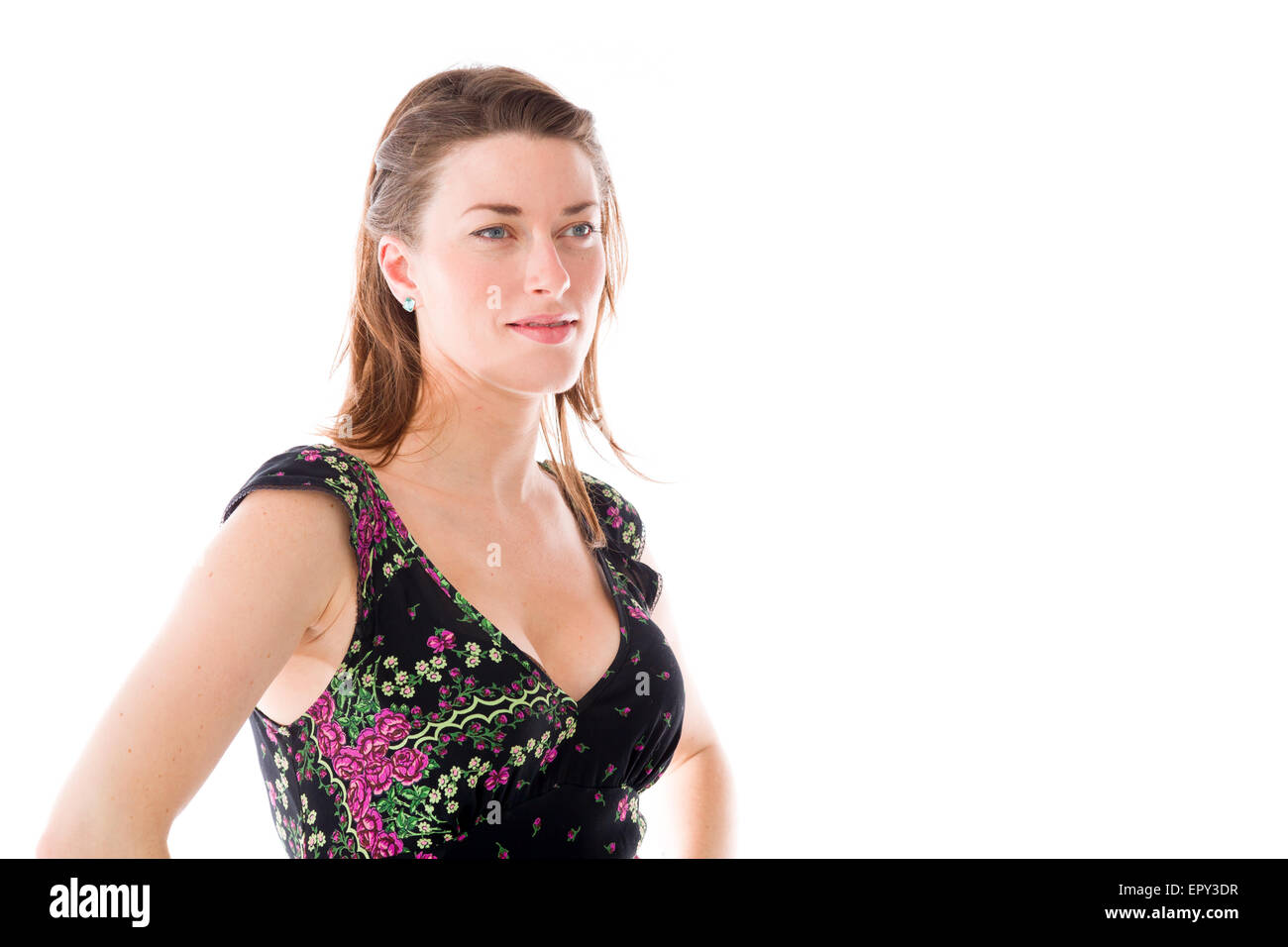 Model in studio isolated on white background Stock Photo - Alamy