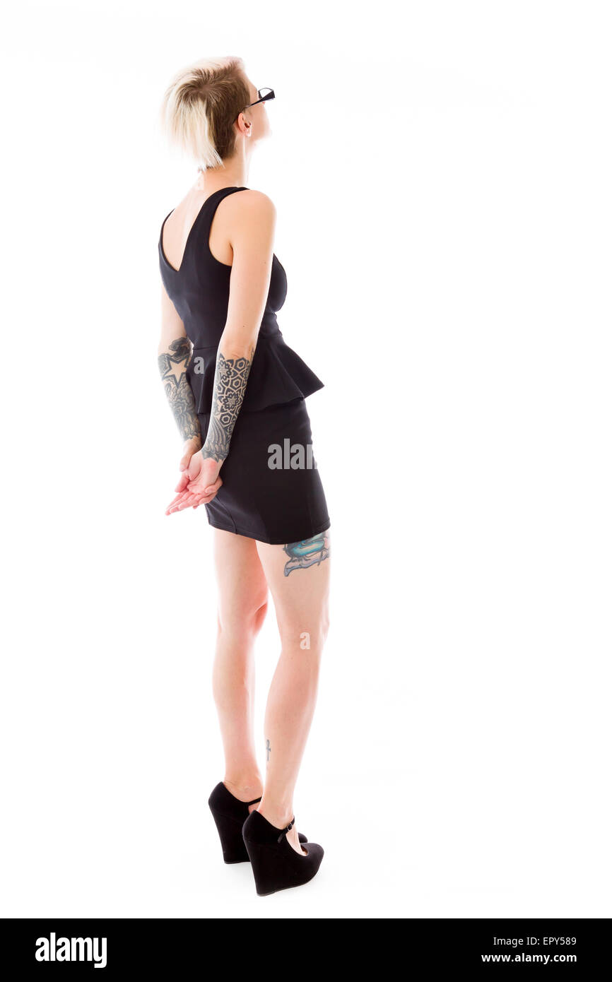 Model in studio isolated on white background Stock Photo - Alamy