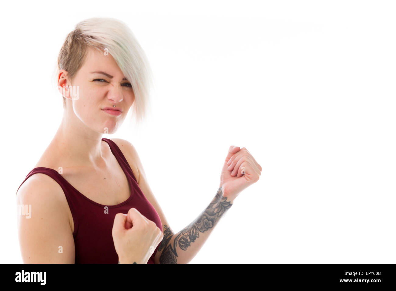 Model in studio isolated on white background Stock Photo - Alamy