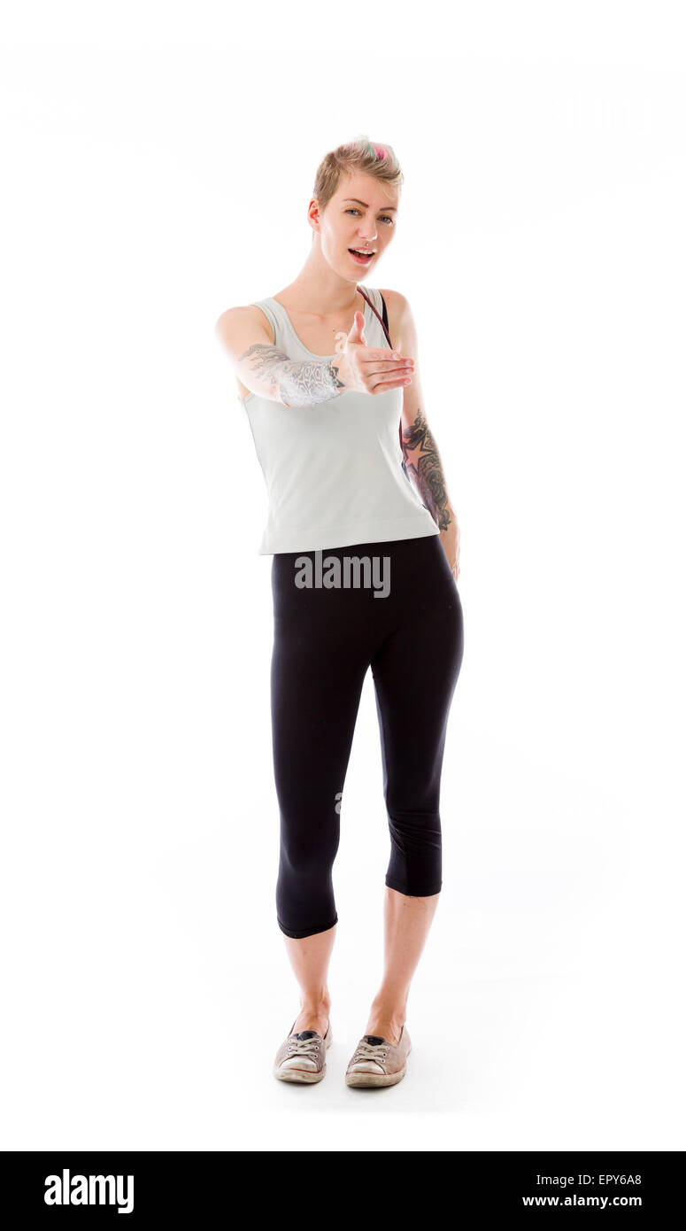 Model in studio isolated on white background Stock Photo - Alamy