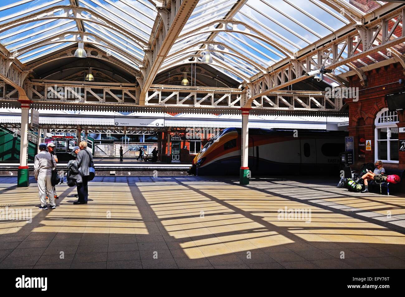 Platform in the Nottingham railway station, Nottingham, Nottinghamshire ...