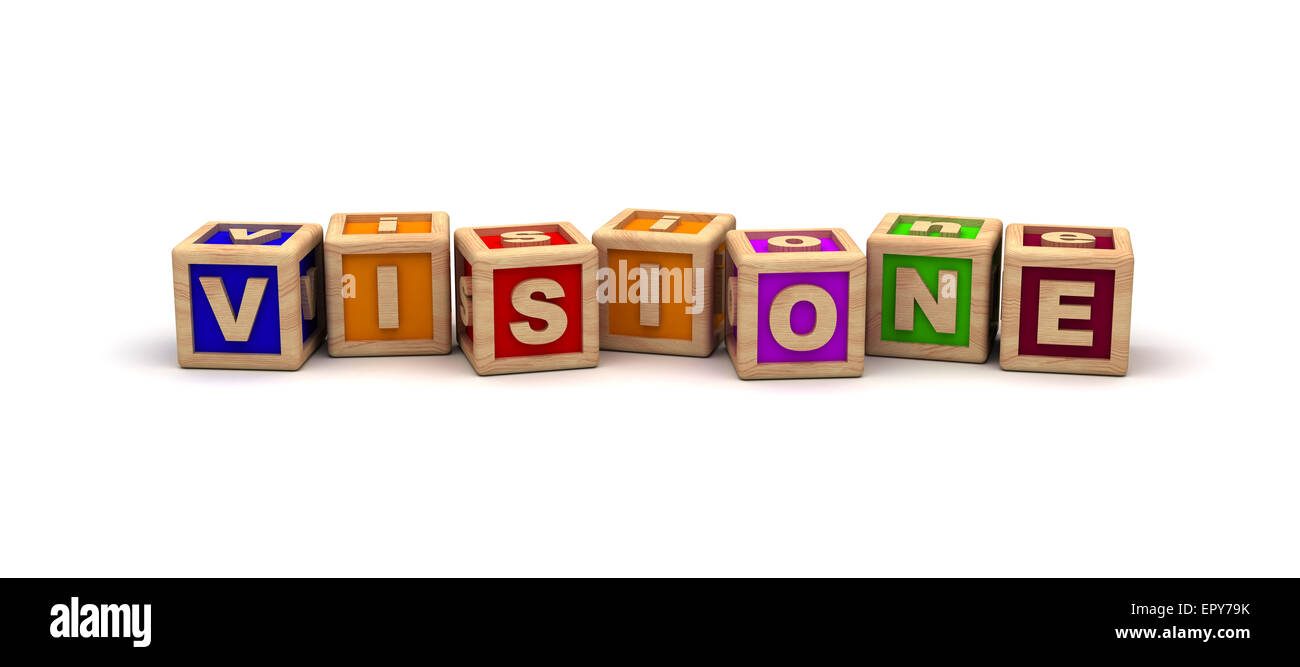 Visione Text Cube Stock Photo - Alamy