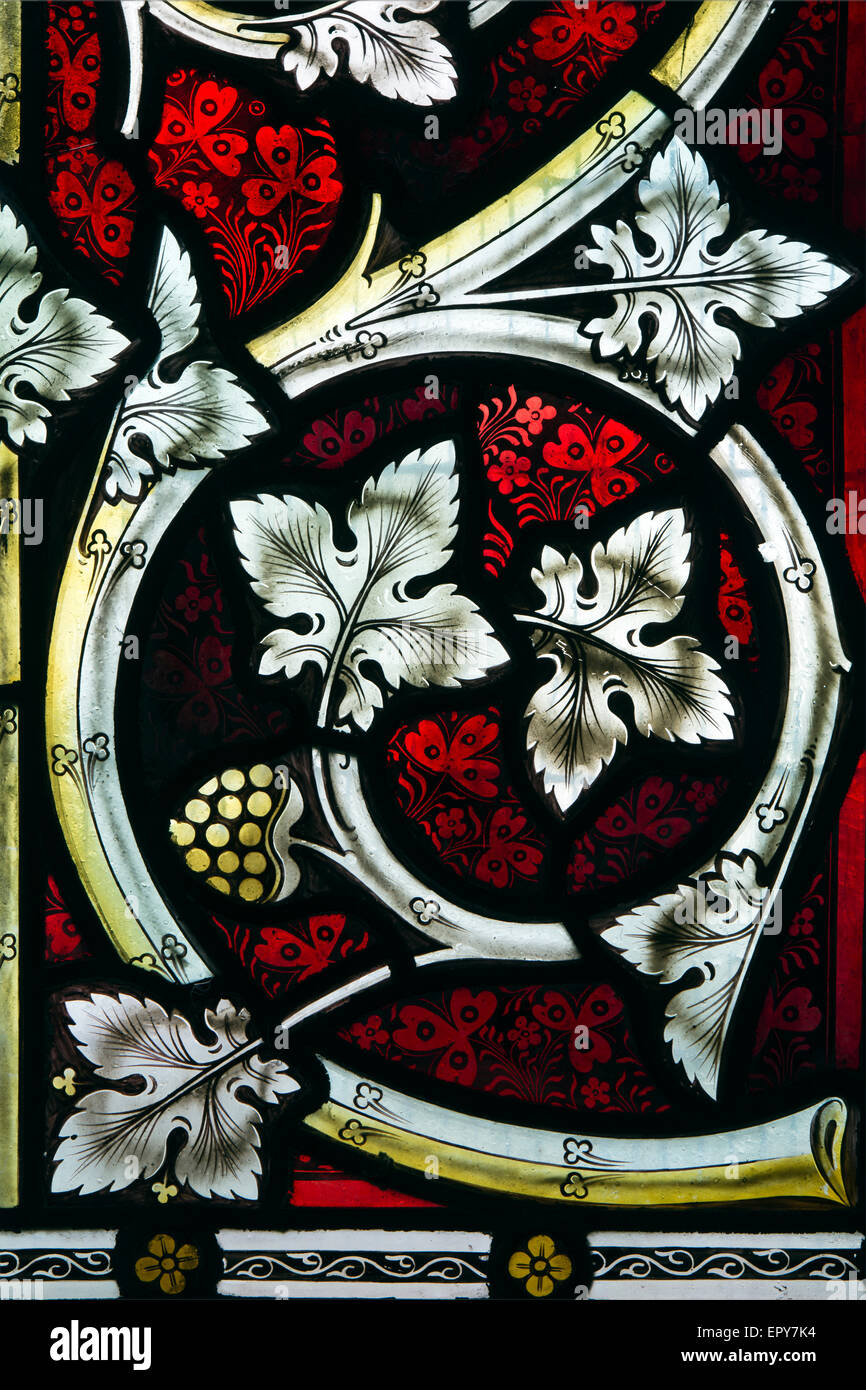 Vine stained glass, St. Philip and St. James Church, Hallow ...