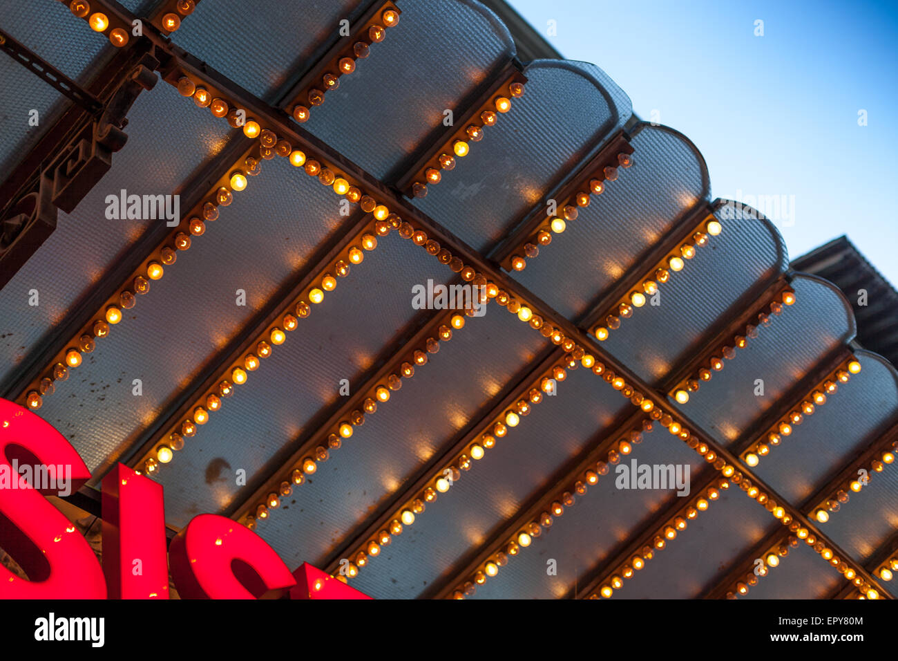 Neon sign lit up at dusk, Spaincolor image, canon 5DmkII Stock Photo ...