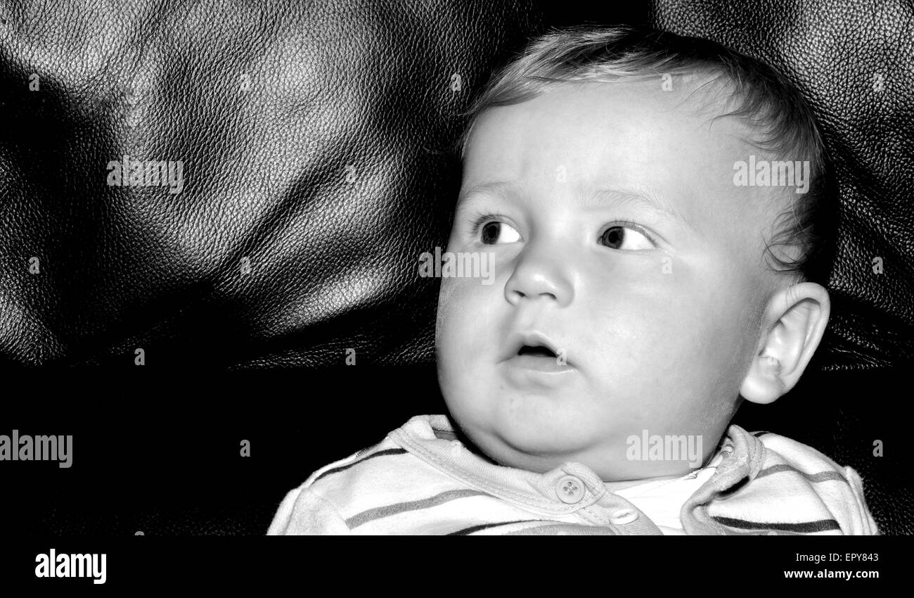 Portrait of an autist child in monochrome Stock Photo - Alamy