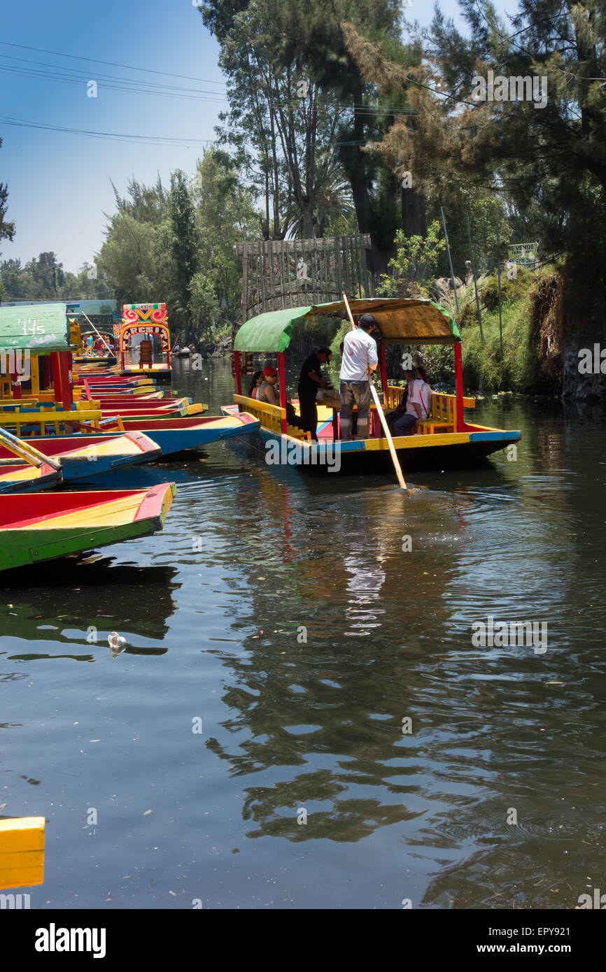 Boats in a lake, Xochimilco, Mexico City, Mexico Stock Photo - Alamy