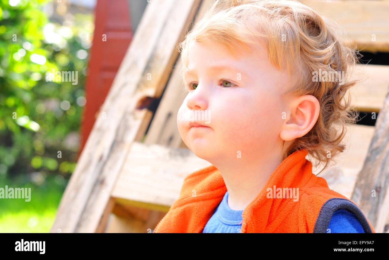 Portrait of an autist child in monochrome Stock Photo - Alamy
