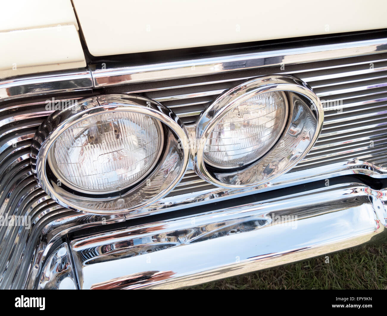Close-up of a headlight of car Stock Photo - Alamy