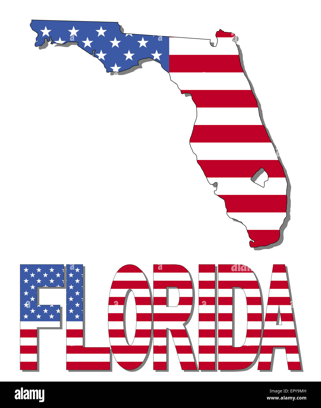 Map Of Florida Cut Out Stock Images & Pictures - Alamy