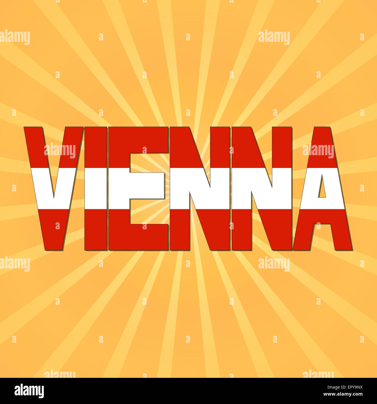 Vienna flag text with sunburst illustration Stock Photo - Alamy
