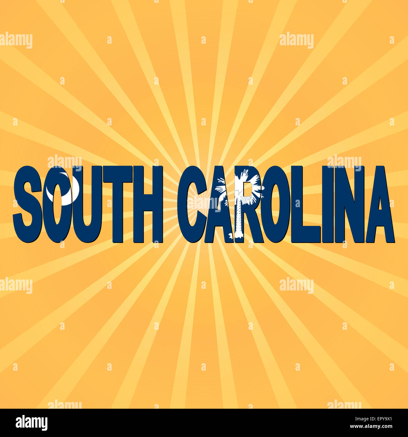 South Carolina flag text with sunburst illustration Stock Photo - Alamy