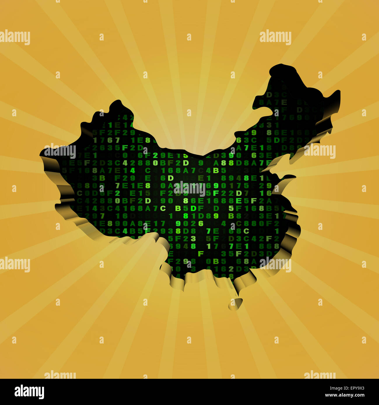 China sunburst map with hex code illustration Stock Photo - Alamy