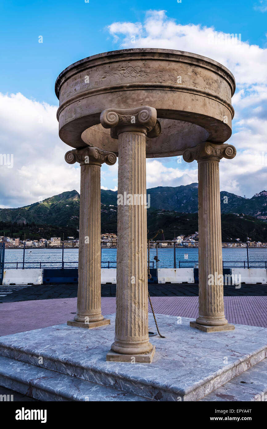 The Olympic Monument in Giardini-Naxos at Sicily, Italy Stock Photo - Alamy