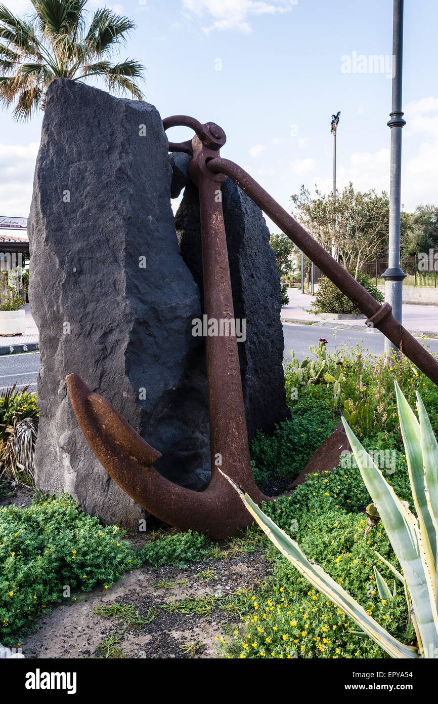 Anchor Monument in Giardini-Naxos at Sicily, Italy Stock Photo - Alamy