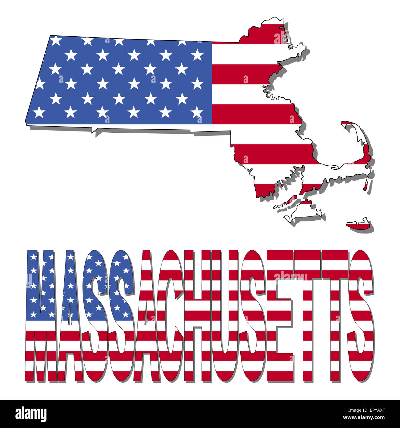 Map of massachusetts Cut Out Stock Images & Pictures - Alamy