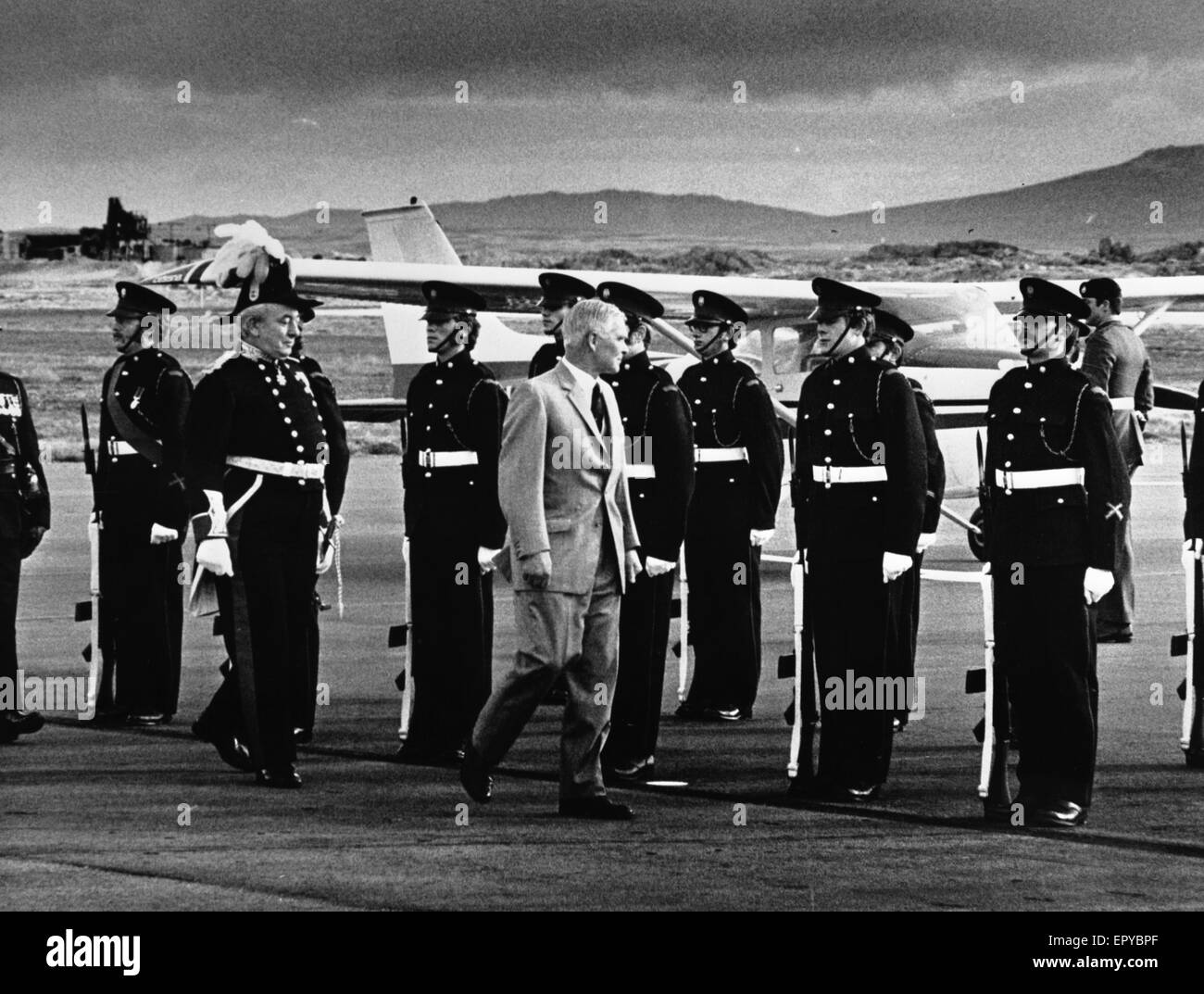 The opening ceremony of Stanley Airport in 1979, the Falkland Islands ...