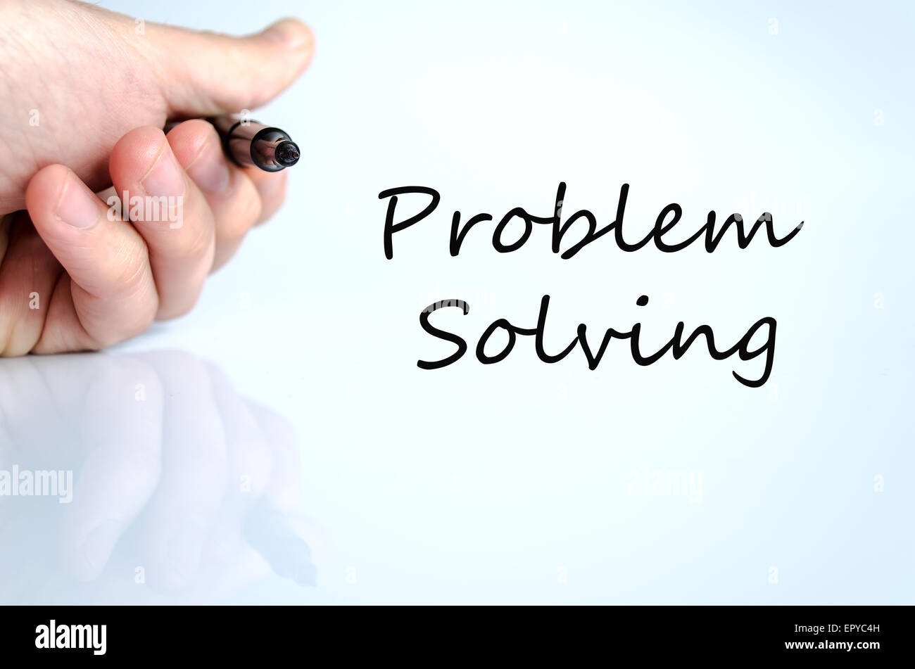 Pen in the hand isolated over white background Problem Solving Concept ...