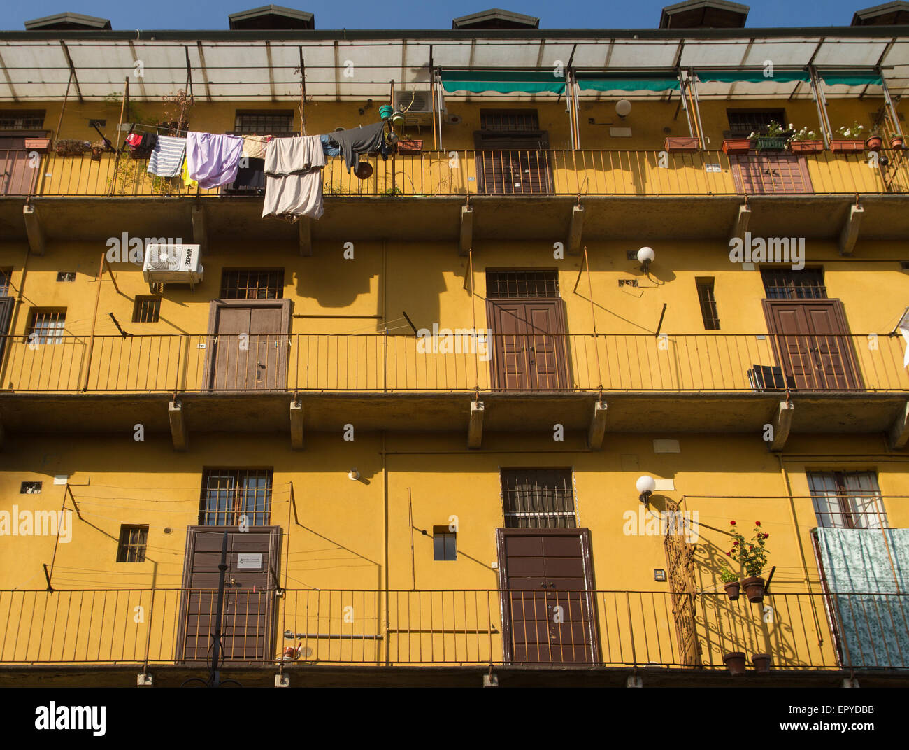 regenerated working class apartments in Navigli area of Milan Italy ...
