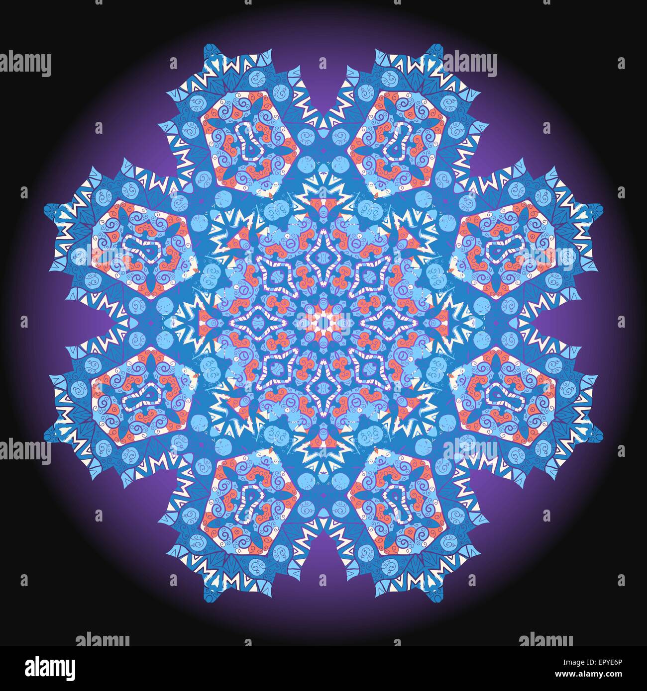 Abstract vector circular floral pattern ornamental background Stock ...