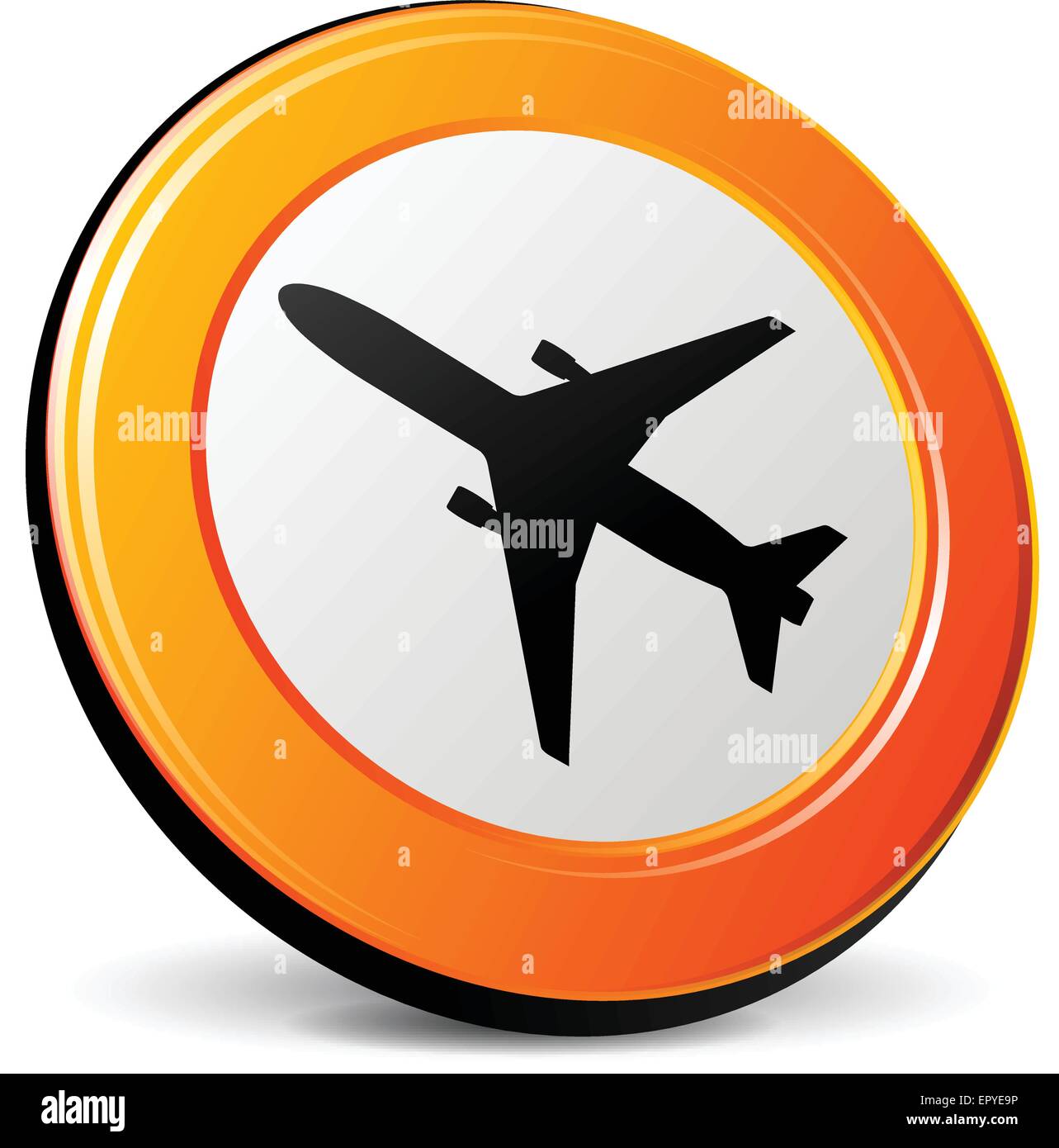 illustration of airplane 3d design orange icon Stock Vector Image & Art ...