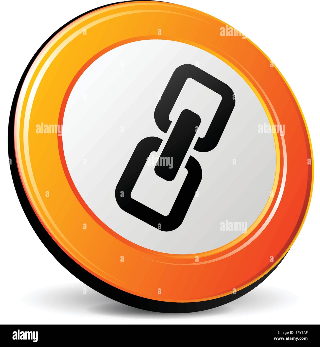 illustration of chain 3d design orange icon Stock Vector Image & Art ...