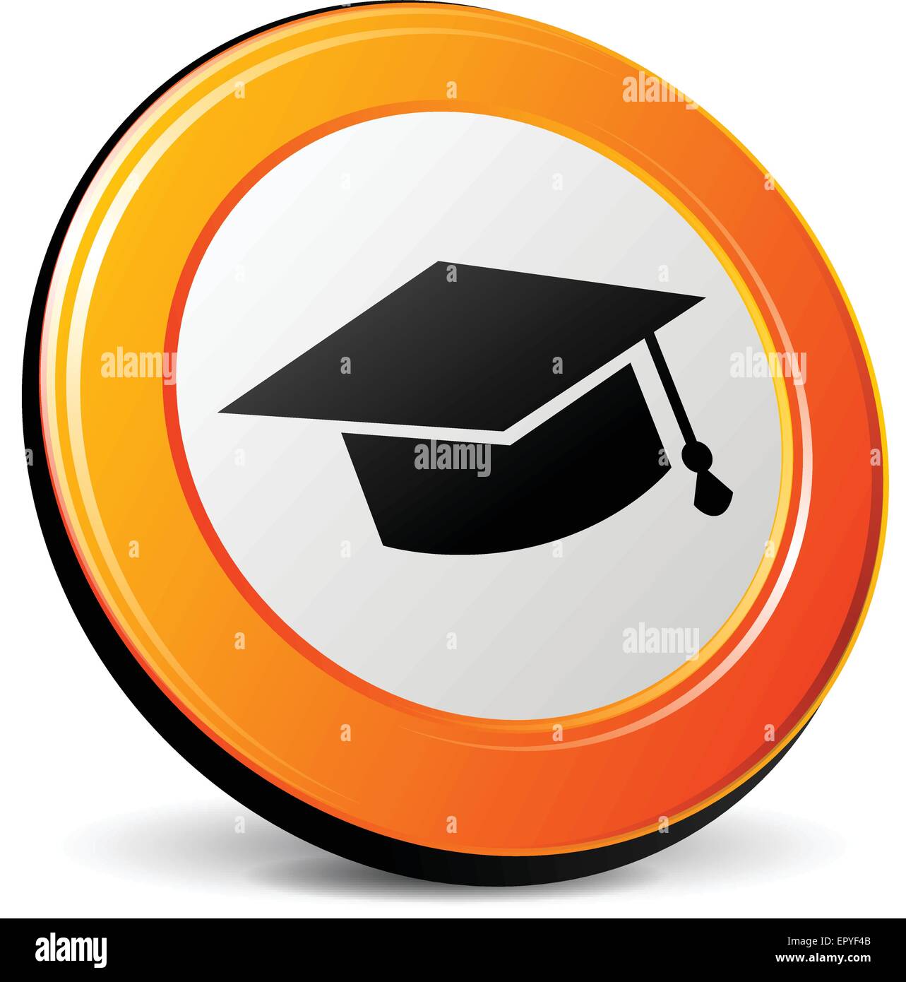 illustration of education 3d design orange icon Stock Vector Image ...