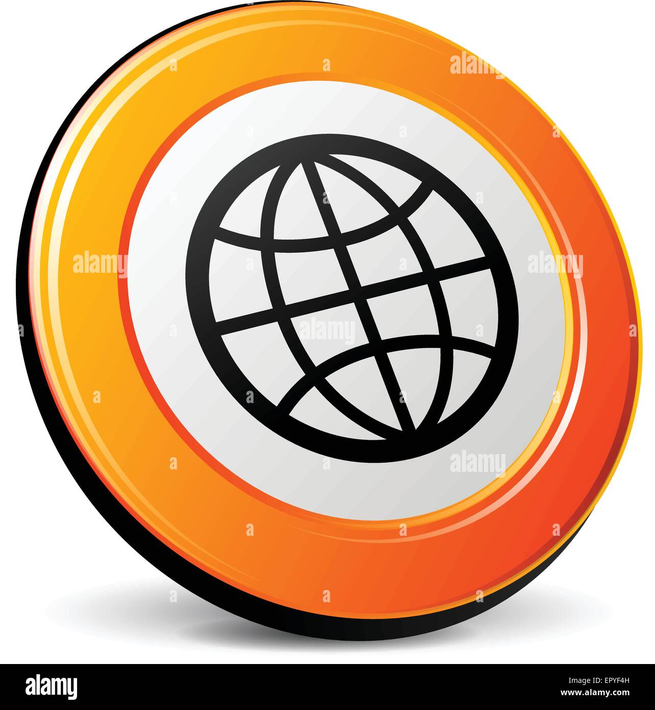 illustration of globe 3d design orange icon Stock Vector Image & Art ...