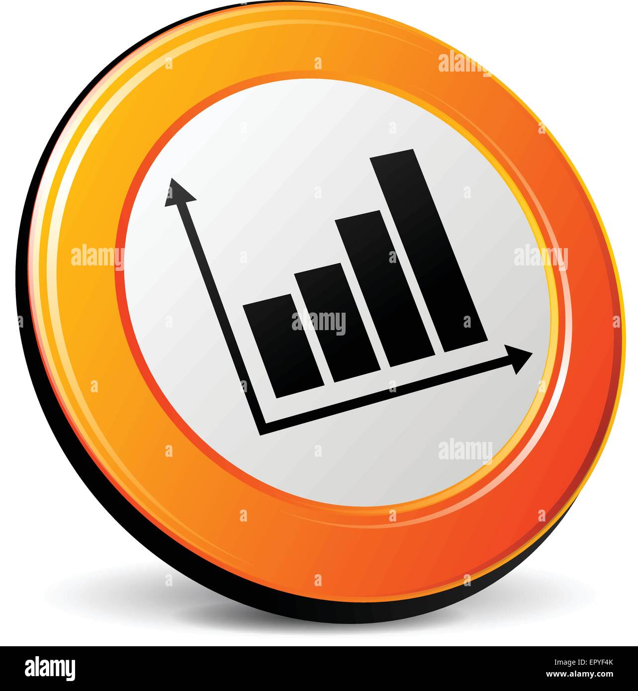 illustration of graph 3d design orange icon Stock Vector Image & Art ...