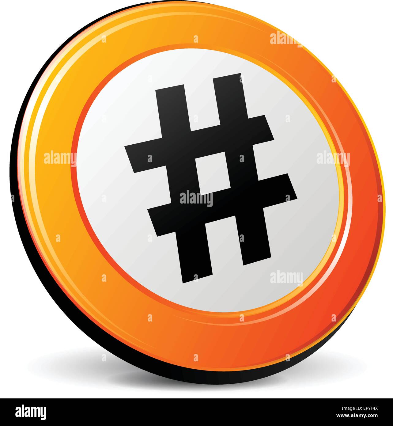 illustration of hashtag 3d design orange icon Stock Vector Image & Art ...