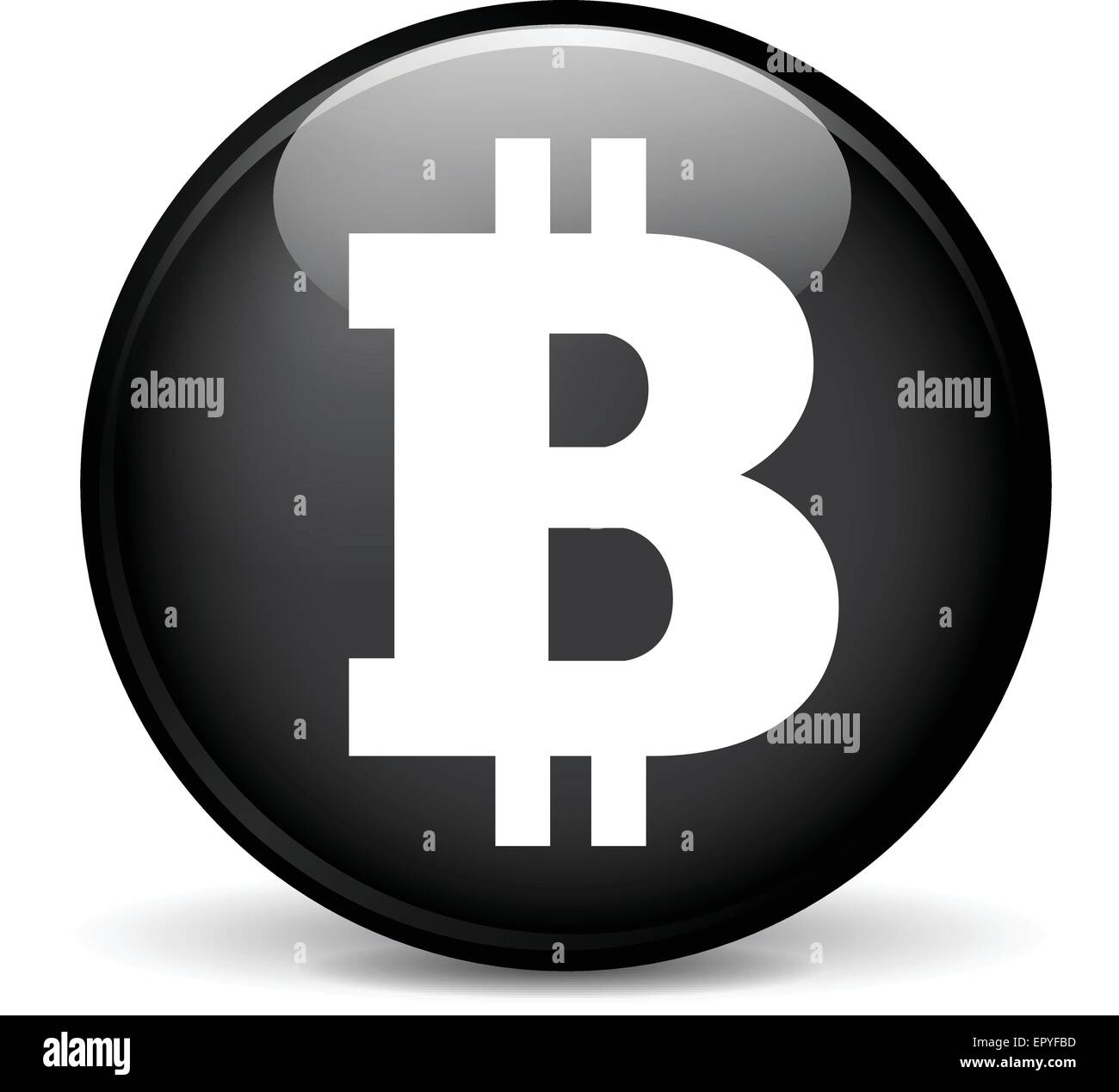 Illustration of bitcoin modern design black sphere icon Stock Vector ...