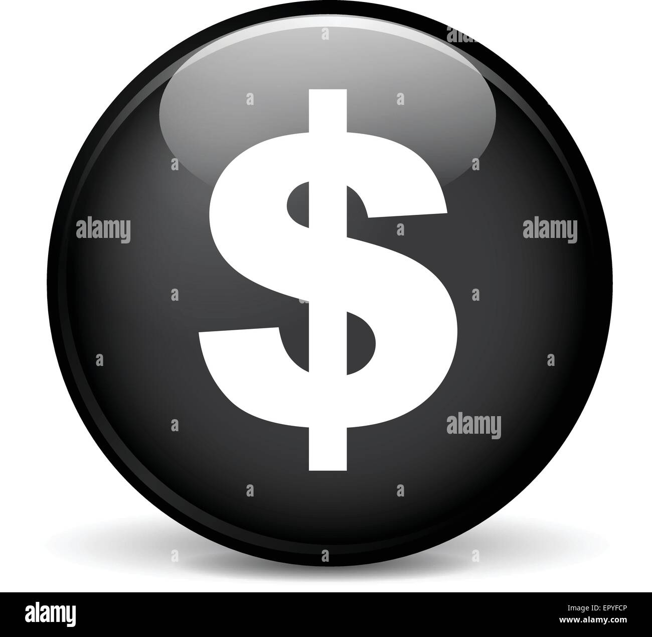 Illustration of dollar modern design black sphere icon Stock Vector ...