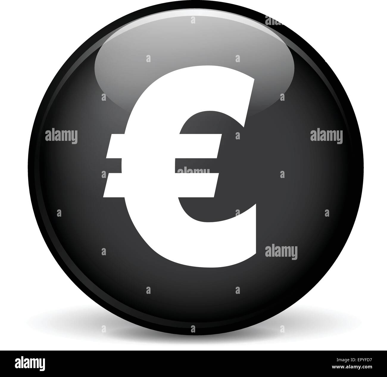 Illustration of euro modern design black sphere icon Stock Vector Image ...