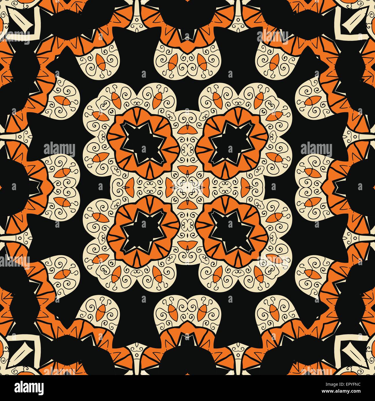 Seamless ornate oriental design. Endless mandala. Asian carpet inspired ...