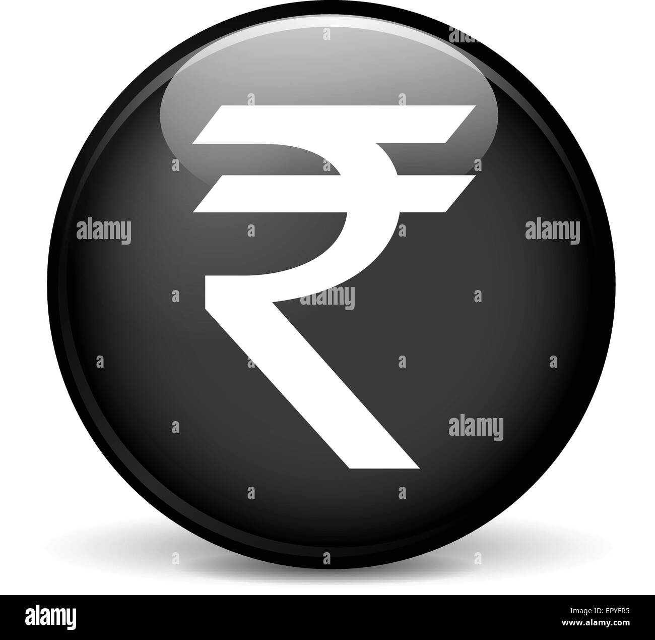 Illustration of rupee modern design black sphere icon Stock Vector ...