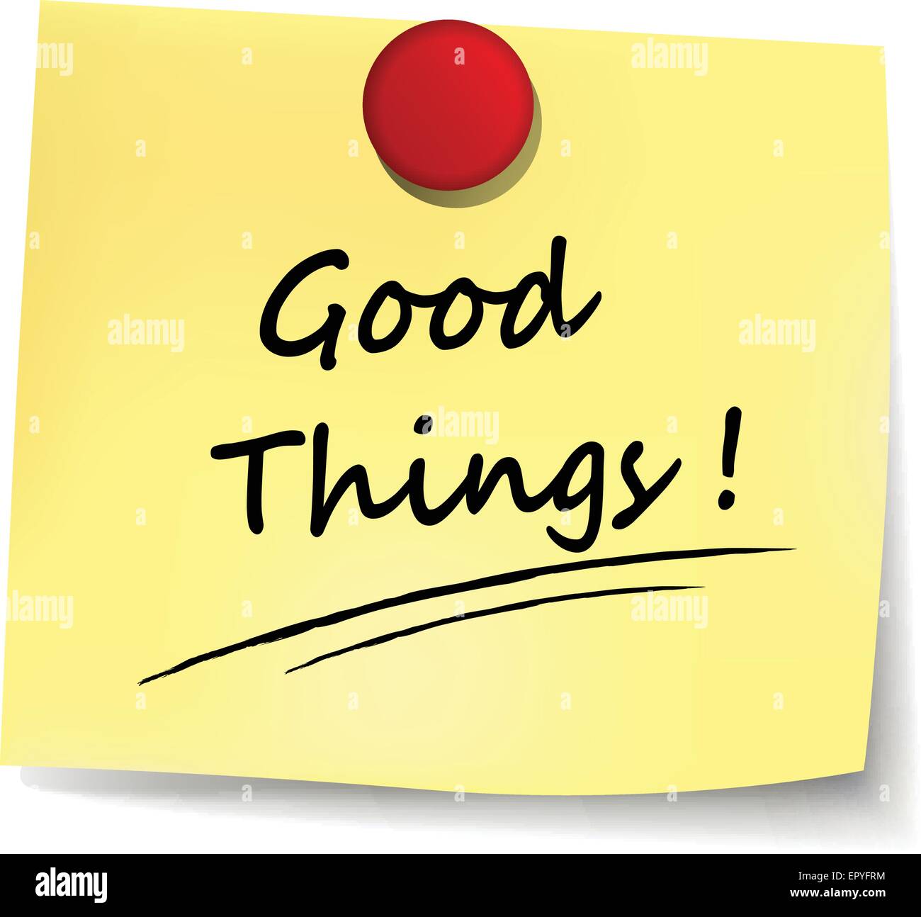 illustration of good things yellow paper design note Stock Vector Image ...