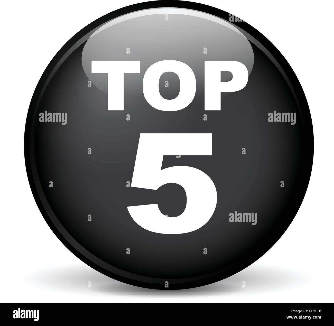 Illustration of top five modern design black sphere icon Stock Vector ...