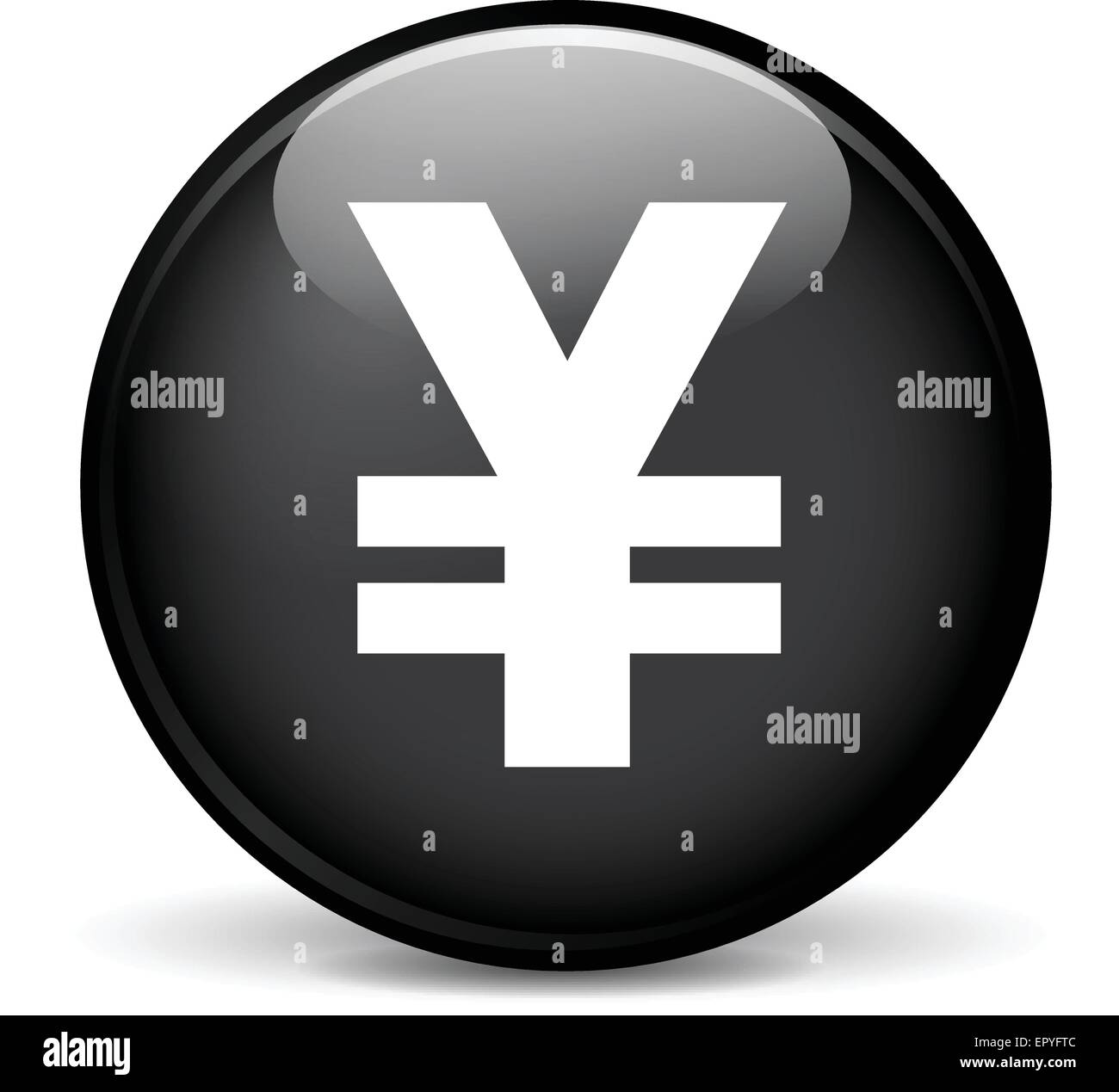 Illustration of yen modern design black sphere icon Stock Vector Image ...