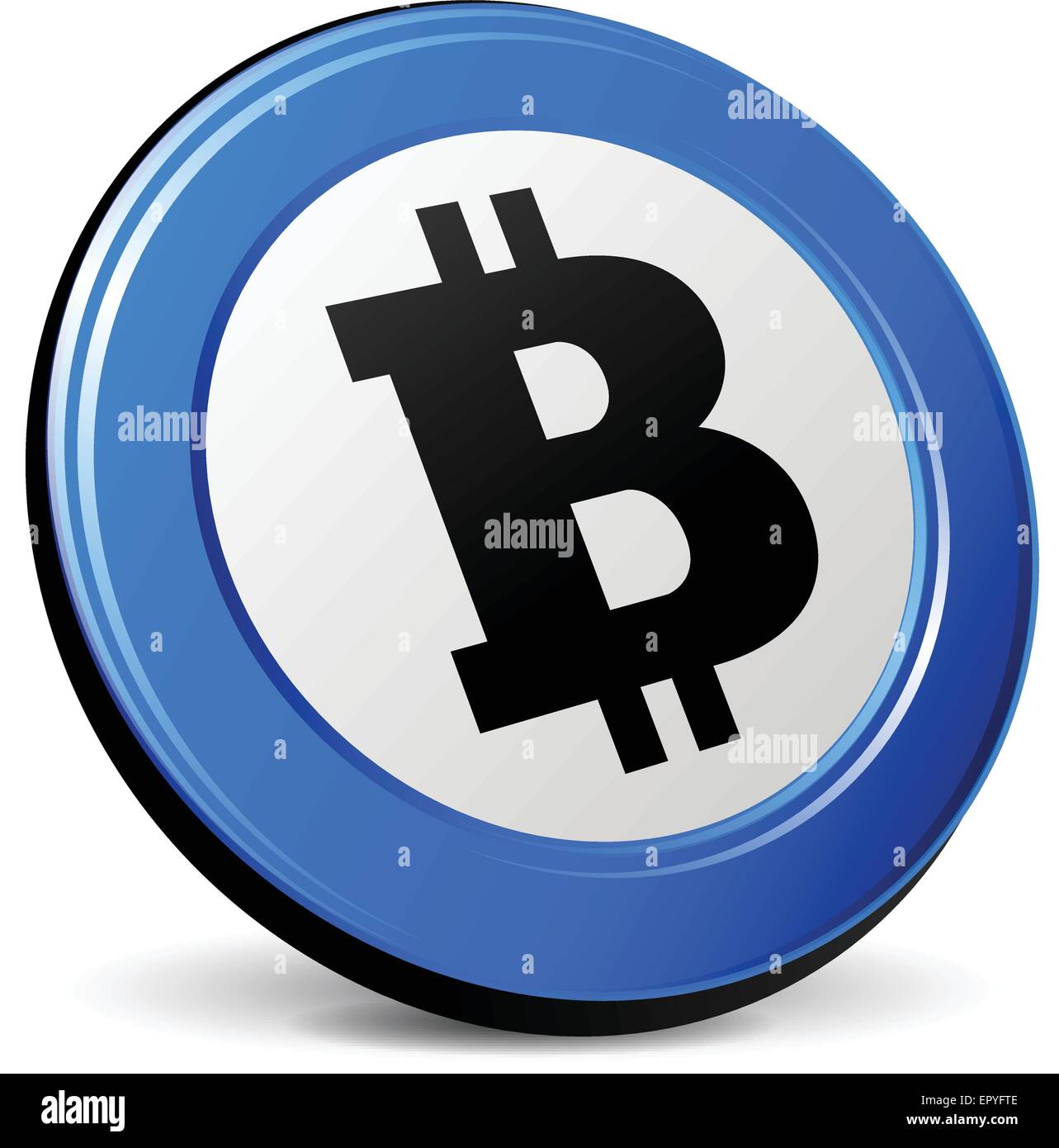 illustration of bitcoin 3d blue design icon Stock Vector Image & Art ...