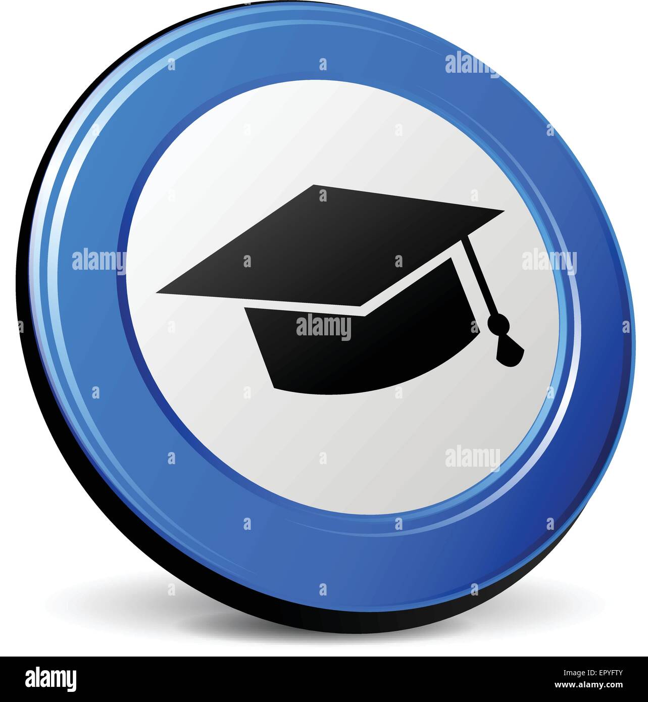 illustration of education 3d blue design icon Stock Vector Image & Art ...