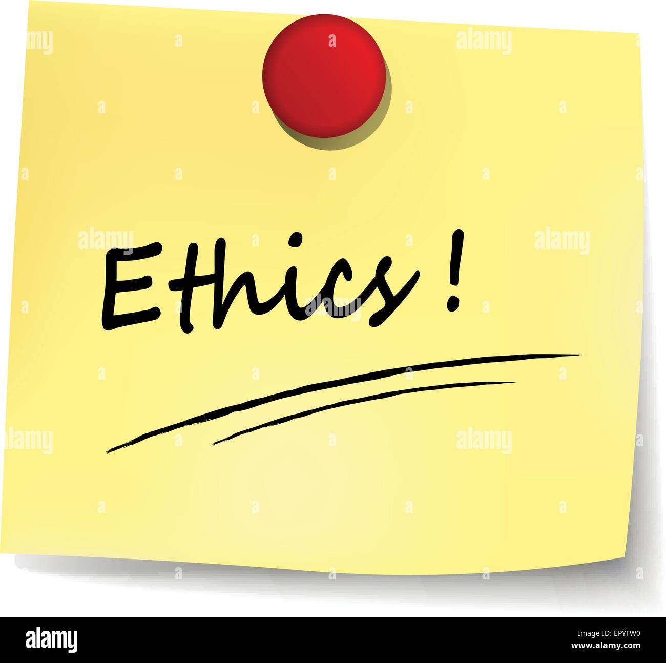 illustration of ethics yellow note concept sign Stock Vector Image ...