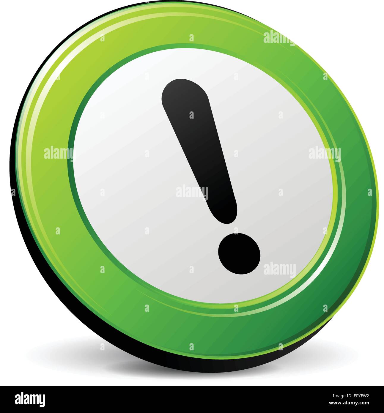 illustration of exclamation 3d green design icon Stock Vector Image ...